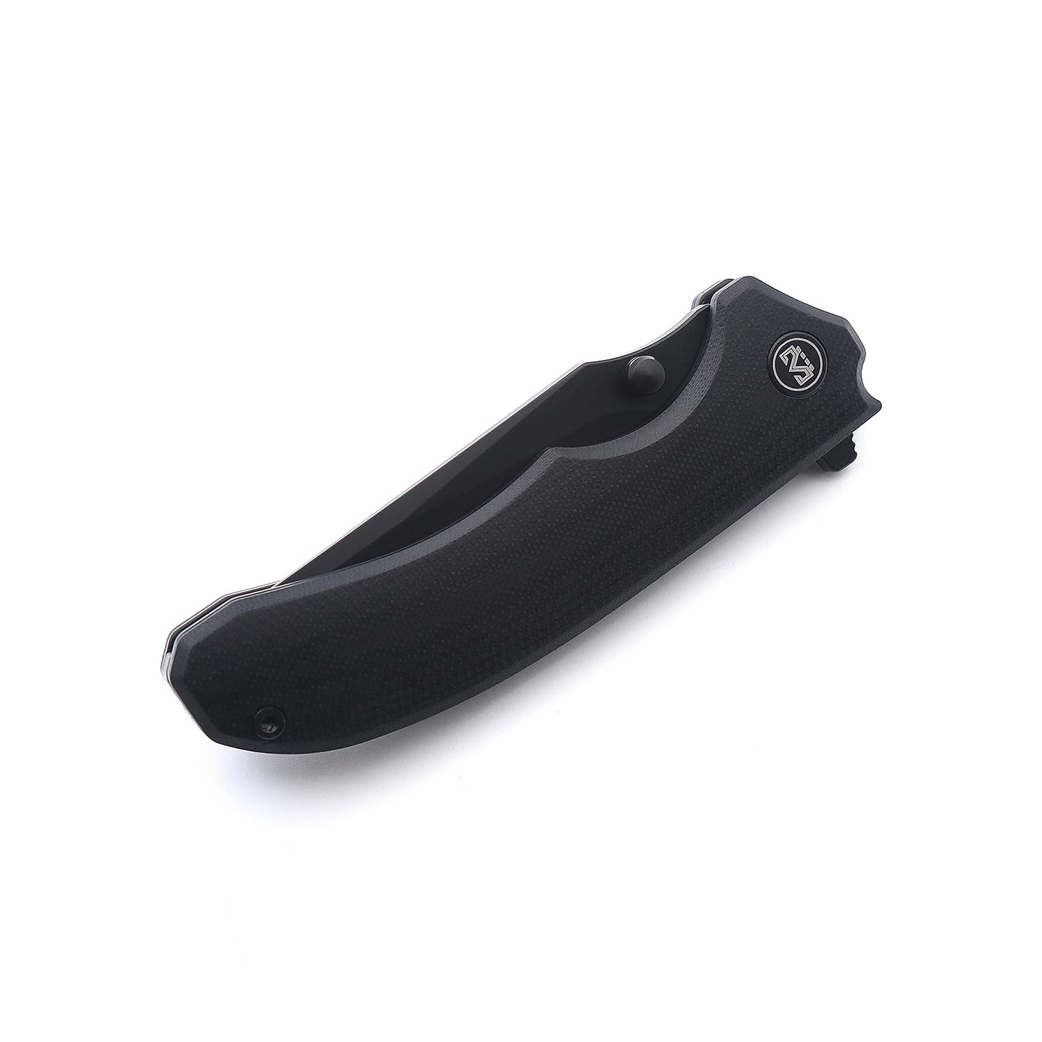 Miguron Knives M Centurion Flipper Folding Knife 3.5" Black PVD 14C28N Blade Black G10 Handle Pocket Knife MGR-812BK