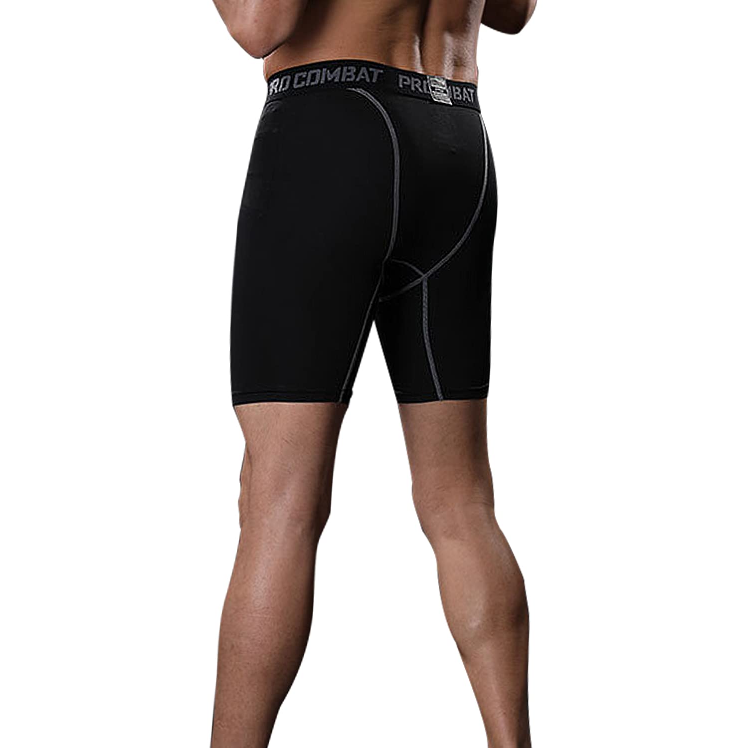 SENZE Compression Shorts Men's 3 Pack with Pocket Running Short Men's Gym, Workout, Cycling, Yoga, Climbing, Swimming, Black, X-Large