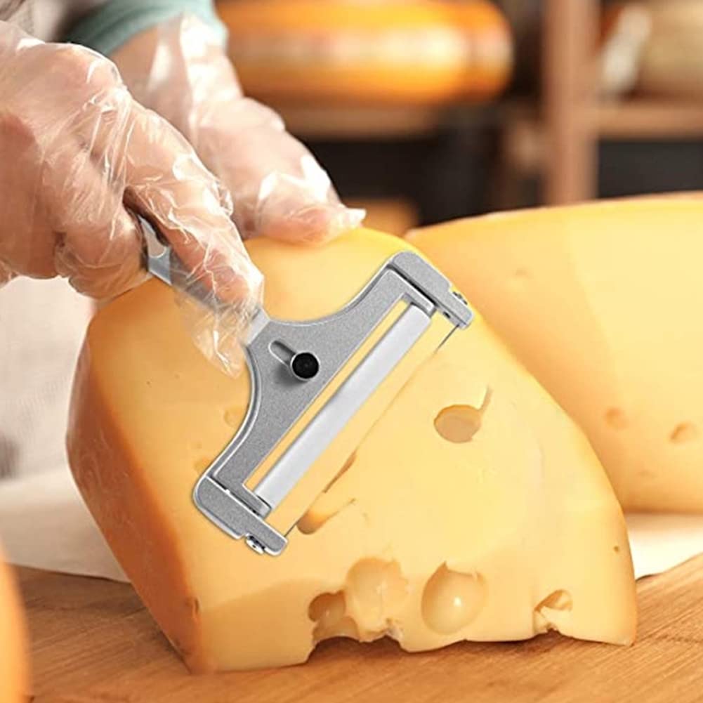 Stainless Steel Cheese Slicer with Wier for Semi Soft, Semi-Hard Cheeses Kitchen Cooking Tool, , Cheese Grater with Handle, Cheese Shredder, Kitchen Gadget, Silver, One Size Fit Most