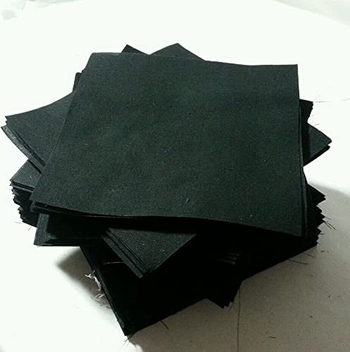 Lot of 20Pcs Quilt Blocks, Cotton Charm Pack, 10" Squares, Black Solid Fabric