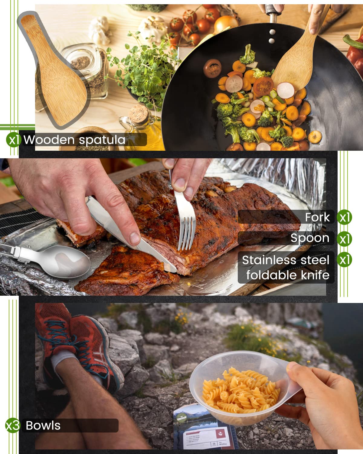 OUOYYO 13PCS Camping Cookware Mess Kit Backpacking Hiking Gear with Camping Stove, Compact Light Camping Accessories Cookware Set - Easy Clean Durable Camping Cookware Set with Stove Pan Pot Bowl