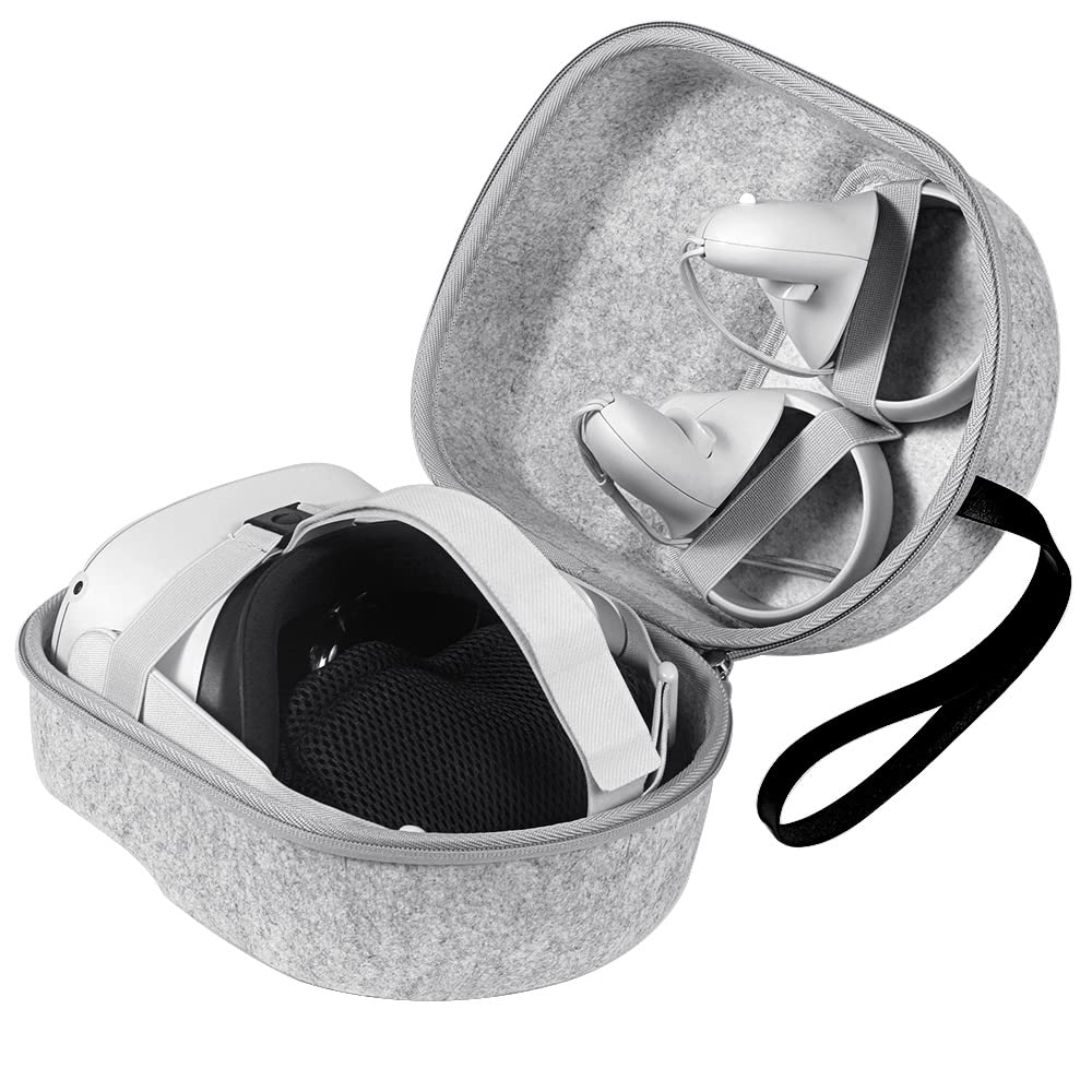 Viupolsor for and Quest VR Gaming Headset and Controller Accessories Dust and Shock Resistant Carrying Case