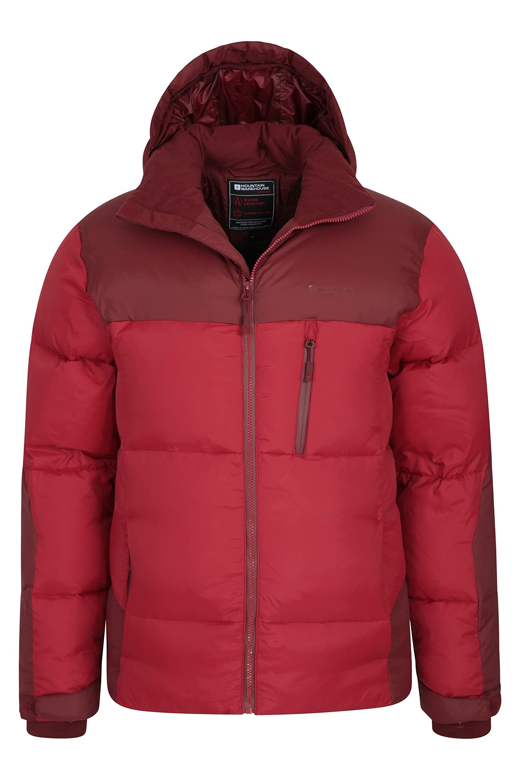 Mountain Warehouse PE Mens Down Jacket -Warm, Insulated Winter Coat Red Medium