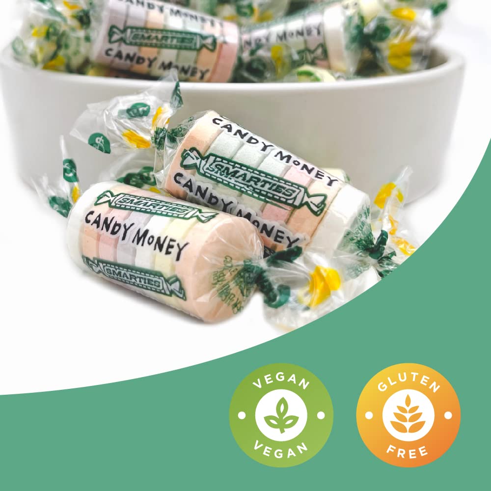 Money Candy Rolls Original Flavors - Vegan, Gluten-Free - Over 500 Coins - 2 Pound Bag
