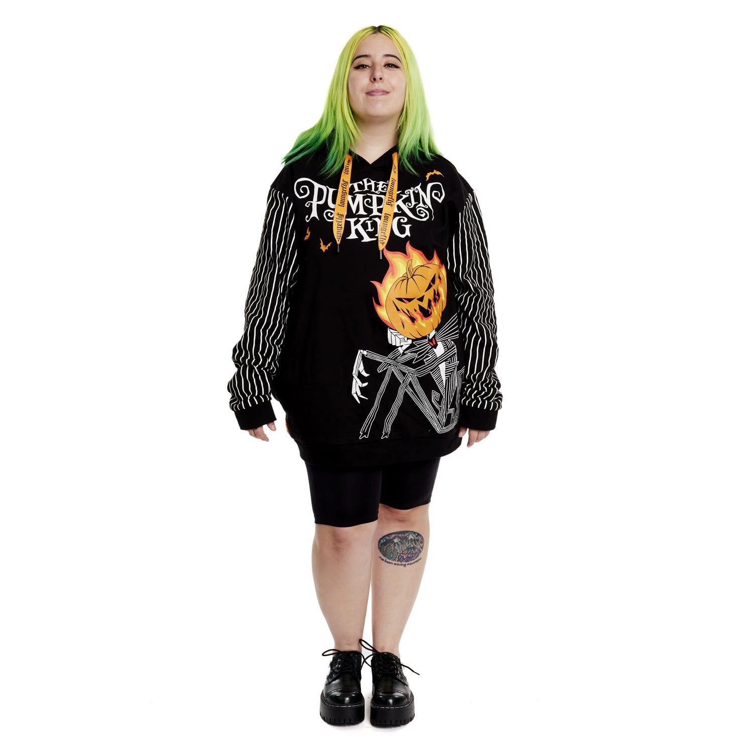 Loungefly Apparel Disney Nightmare Before Christmas Pumpkin King Hoodie, XXL Black