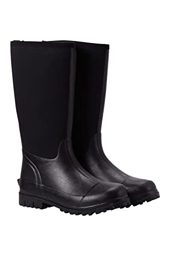 Mountain Warehouse Mucker Womens Neoprene Long Rain Boots -Waterproof Black Womens Shoe Size 8 US