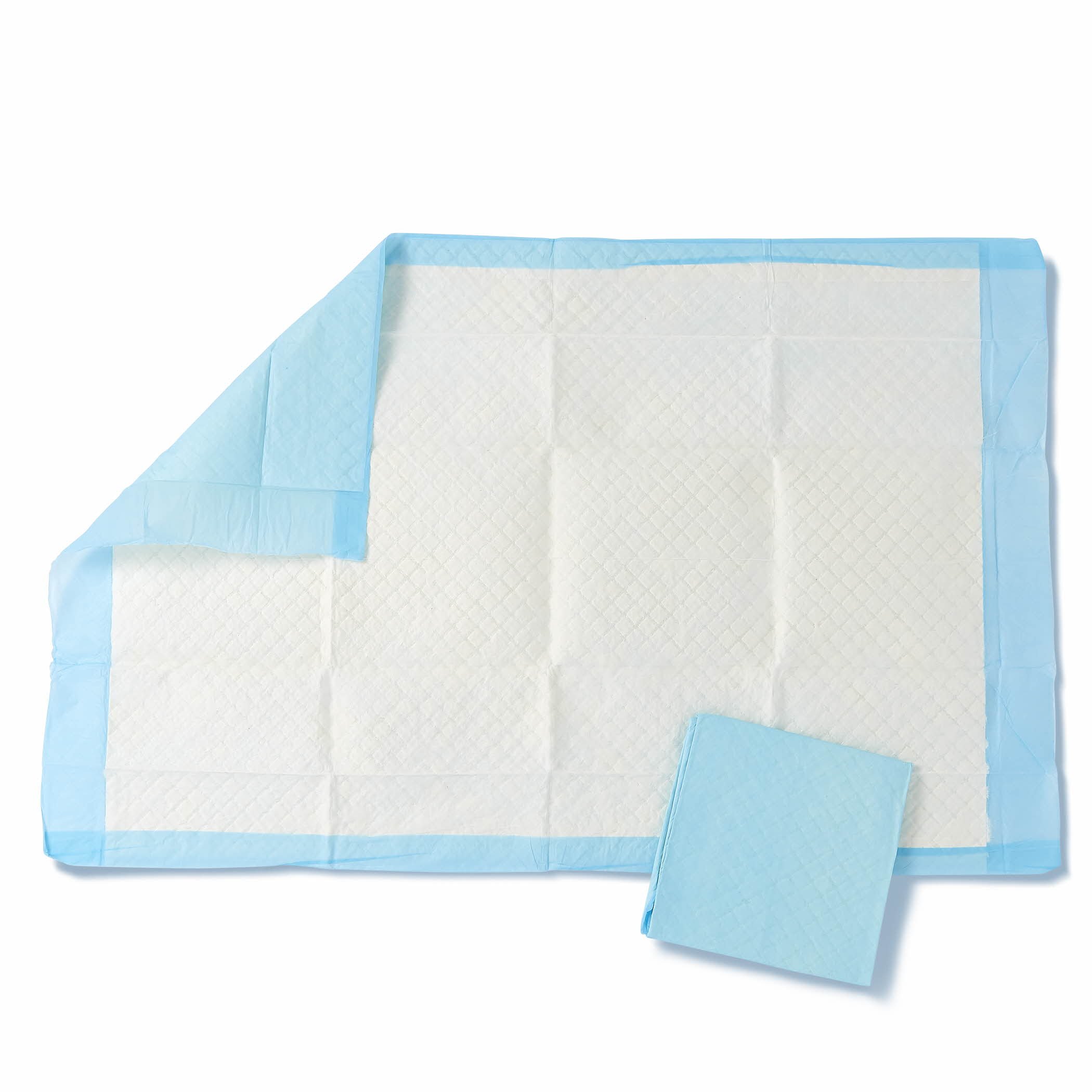 Medline Moderate Absorbency Disposable Quilted Fluff Underpads, 23 x 36 inches, 150 count (25 underpads per bag), Blue