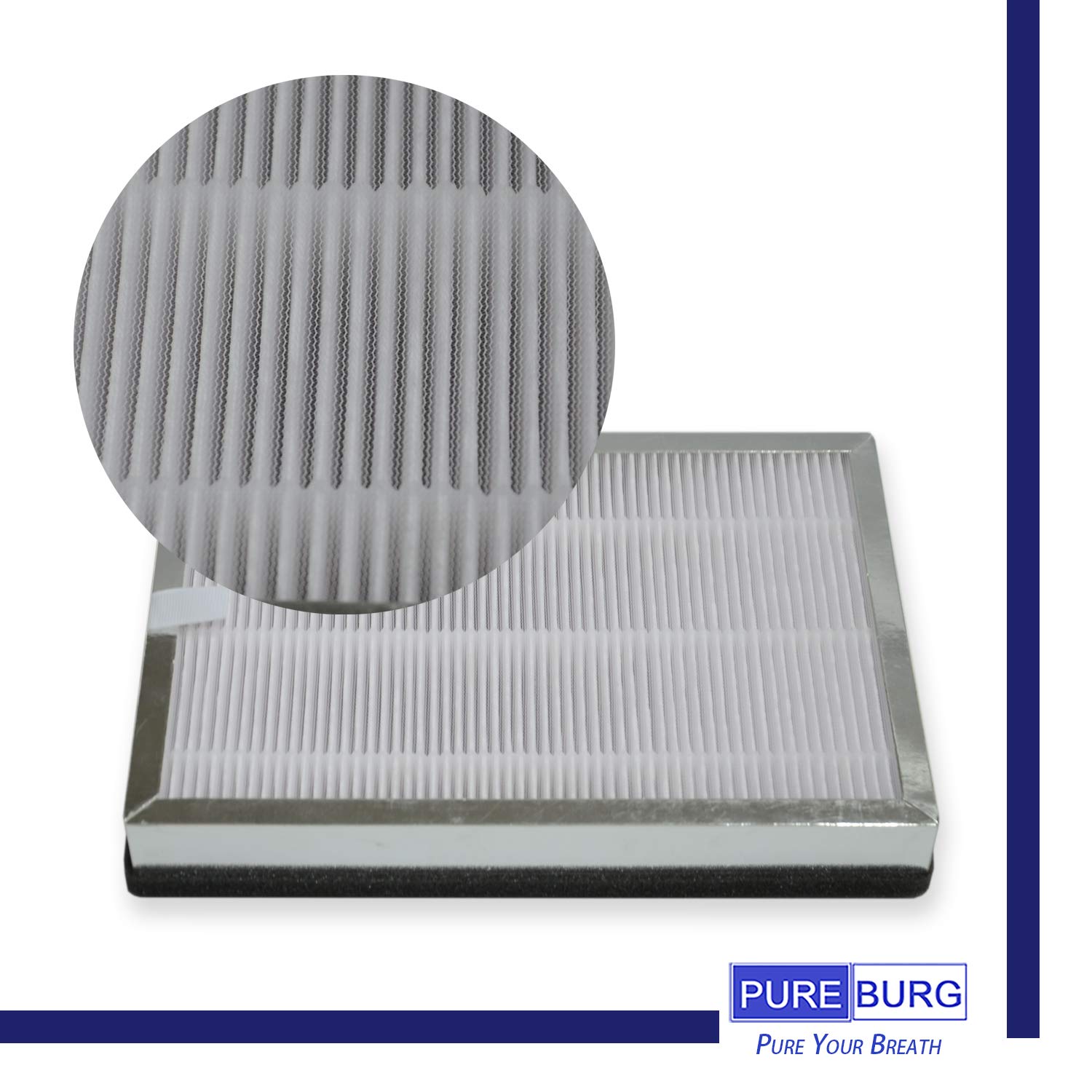 PUREBURG 2-Pack Replacement 3-IN-1 High efficiency HEPA Filters Compatible with Medify MA-25 (MA-25 B/W/S) Air Purifier
