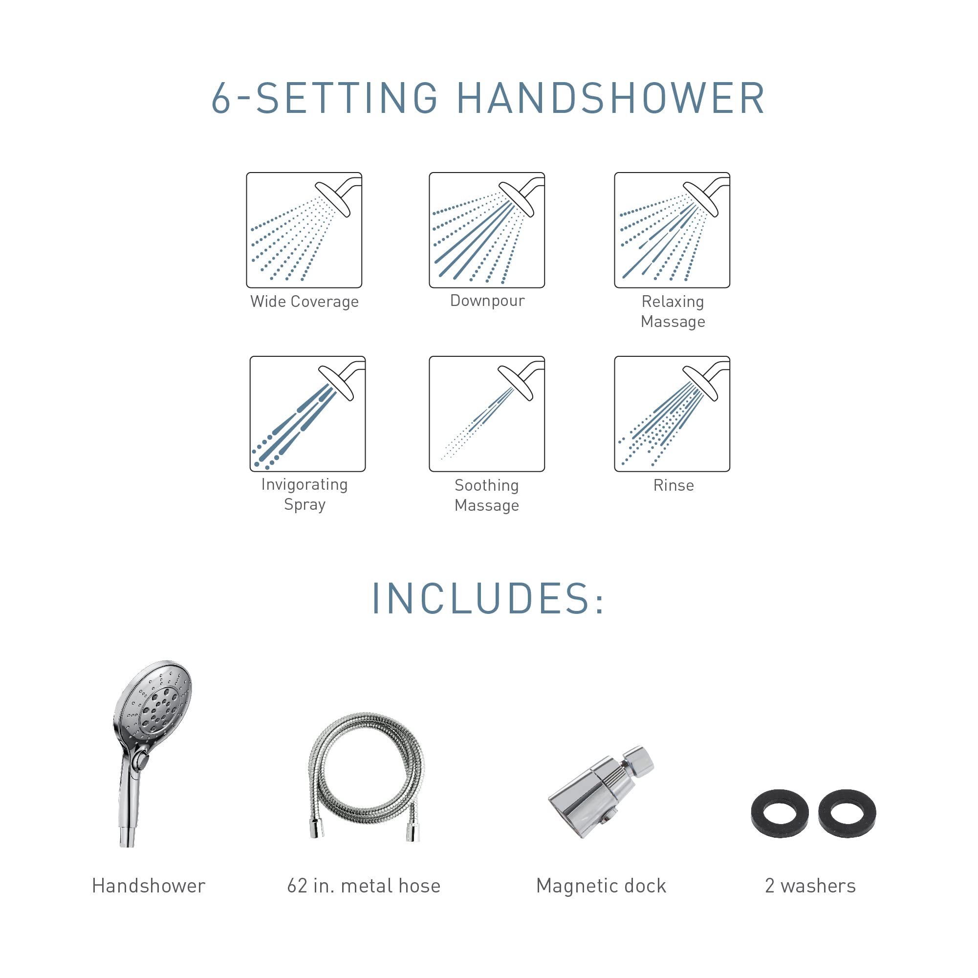 Moen 3662EPBL Engage Magnetix Six-Function 5.5-Inch Handheld Showerhead with Magnetic Docking System, Matte Black