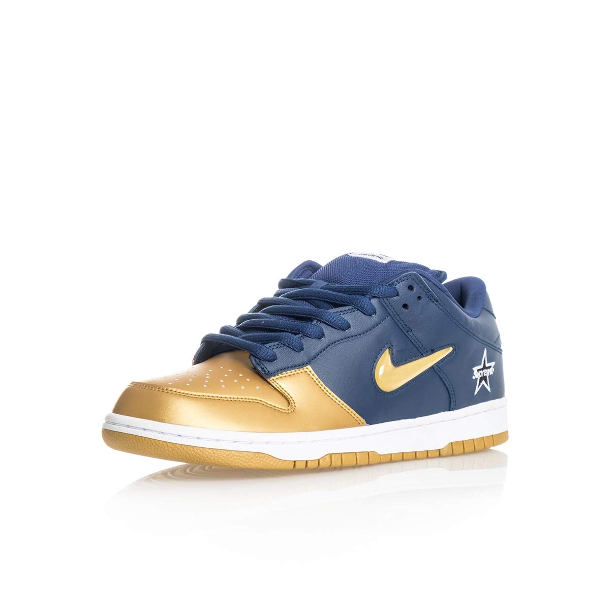 Nike Mens SB Dunk Low CK3480 700 Supreme - Jewel Swoosh Gold/Navy - Size 10
