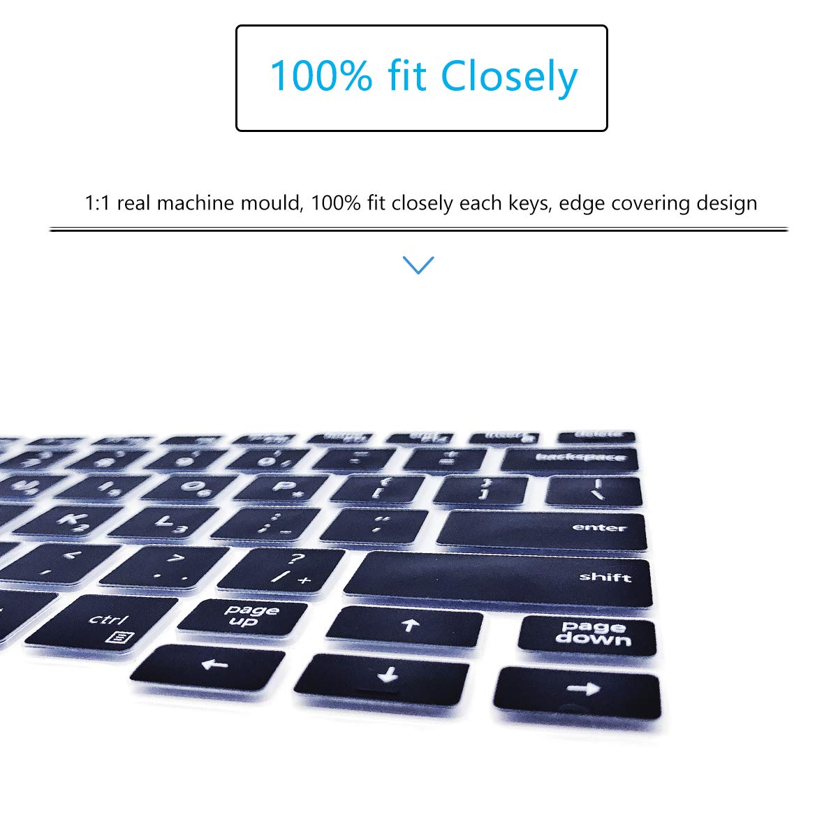 MUBUY Keyboard Cover Design for 13.3" Dell Latitude 5000 Series 5300 5310 Laptop and Dell Latitude 7000 7300 13.3" Laptop Keyboard Protective Skin Without Pointing-Black