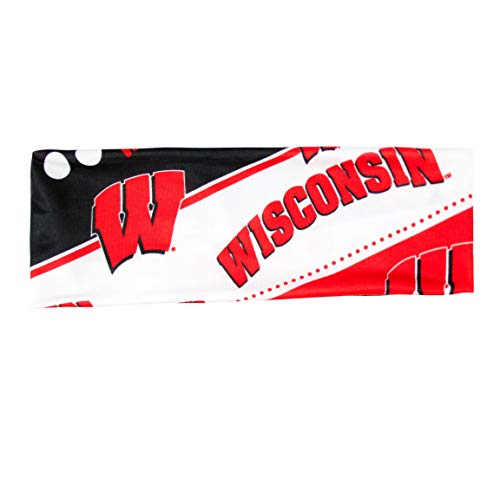 Littlearth Unisex-Adult NCAA Wisconsin Badgers Stretch Headband, Team Color, One Size, (100413-UWIS)