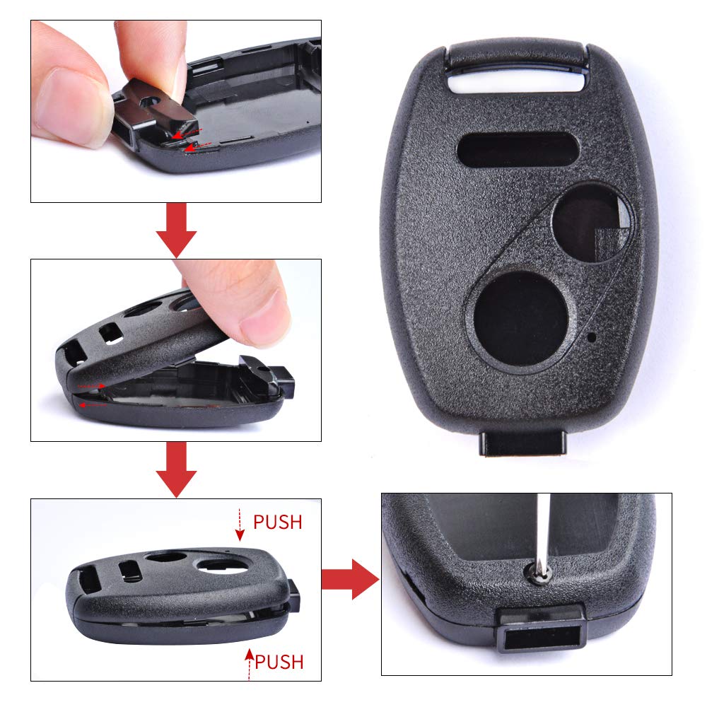 MIKKUPPA Key Shell Replacement for Honda CR-V Odyssey Accord Crosstour Civic CR-Z Fit Key Fob Cover with Screwdriver