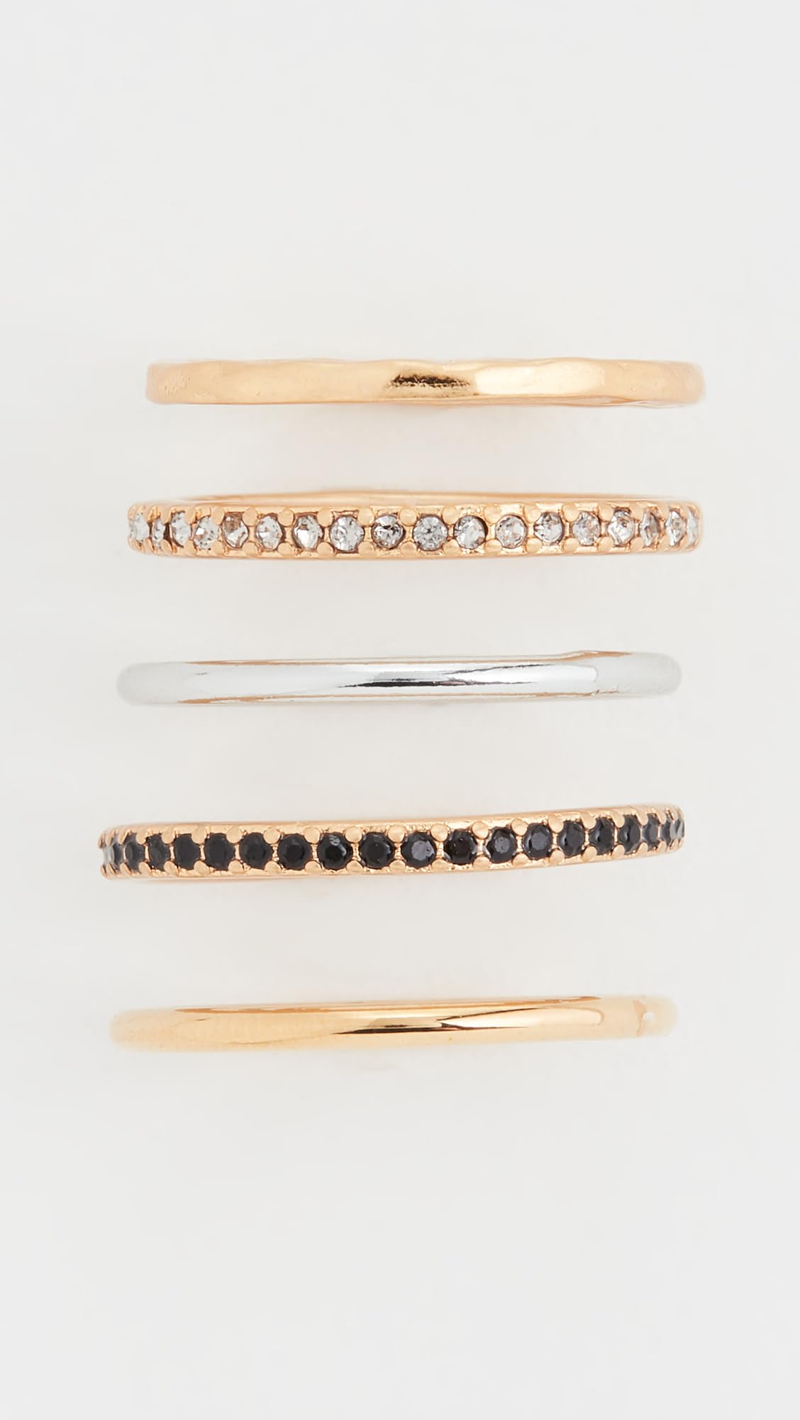 Madewell Women's Filament Stacking Rings, Vintage Gold, 5