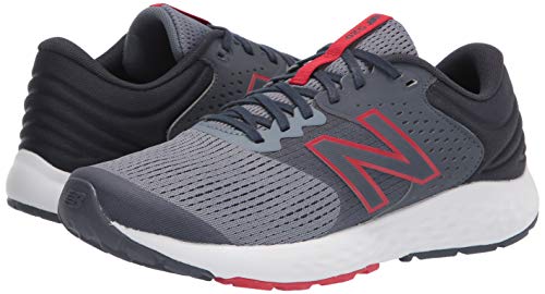 New Balance Men's 520 V7 Running Shoe, Grey/Red, 12 X-Wide