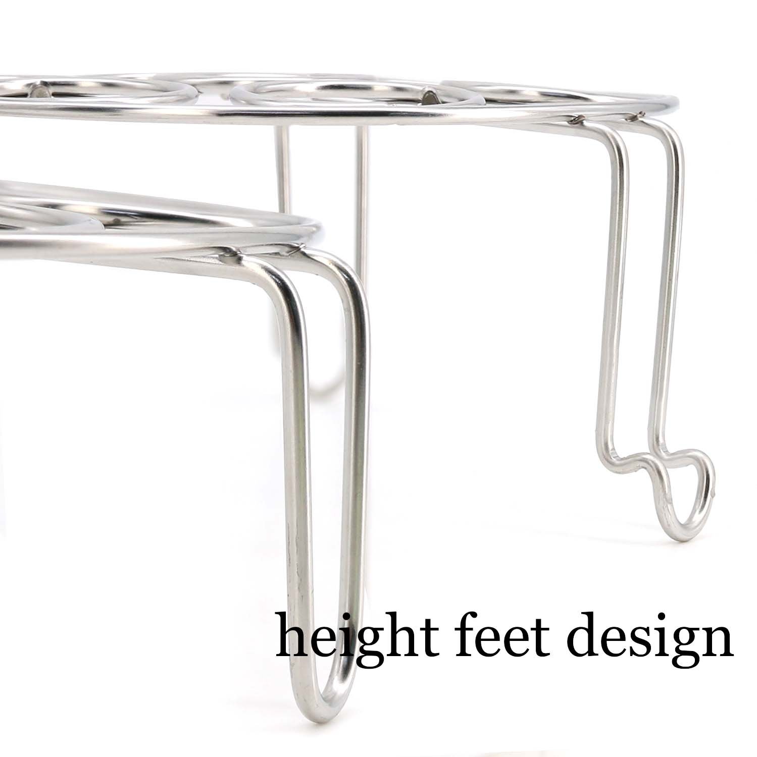 Stainless Steel Egg Steamer Rack for Instant Pot, Pressure Cooker, Boiling Pot. Stackable Steamer Trays 2 Pack Combo for Eggs and Food. Food Stainless Steamer Rack for Pot