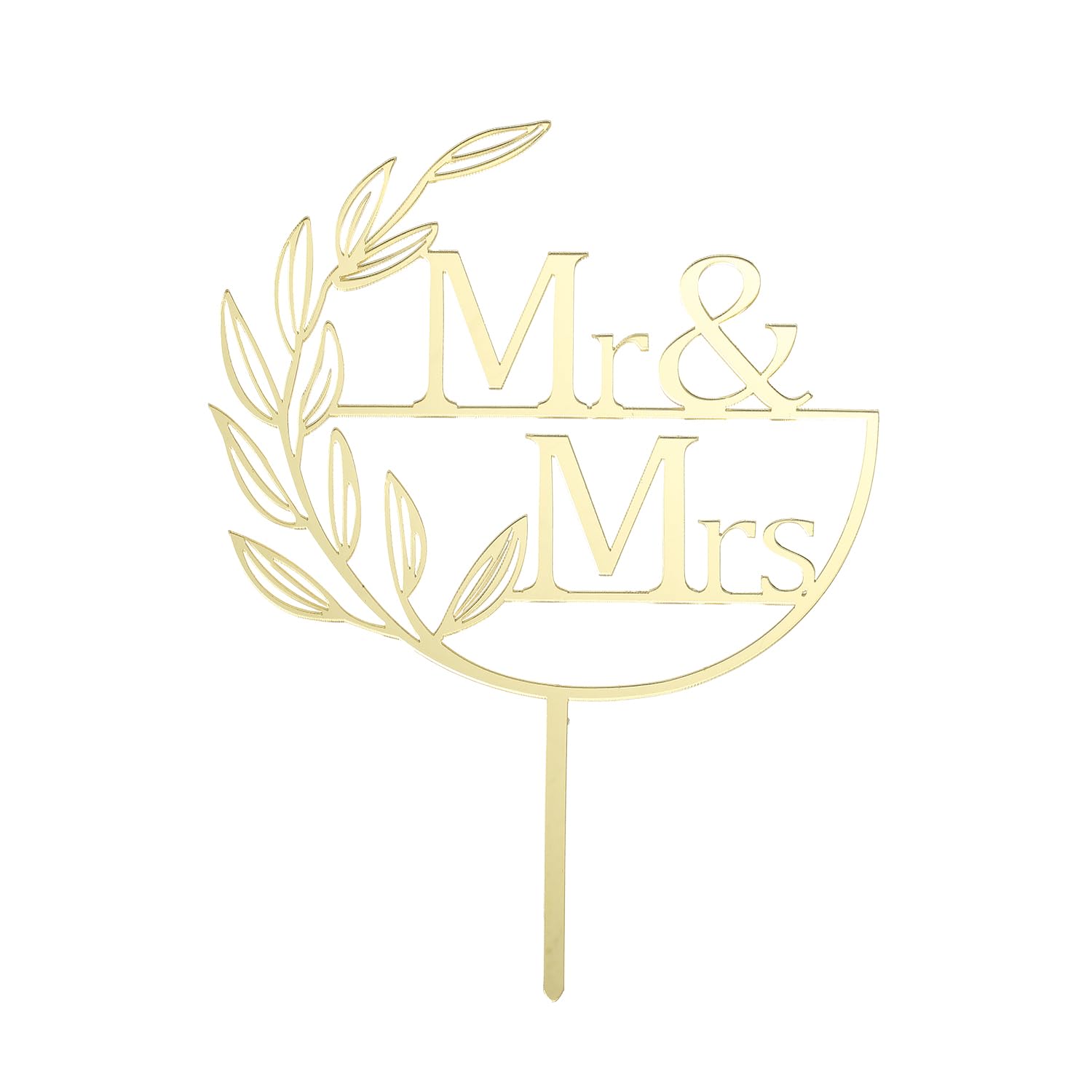 Mr and Mrs Cake Toppers,Cake Toppers for Wedding,Mirrored Gold Acrylic, Bride and Groom Cake Toppers,Wedding, Bridal Shower, Engagement, Anniversary Cake Decorations。