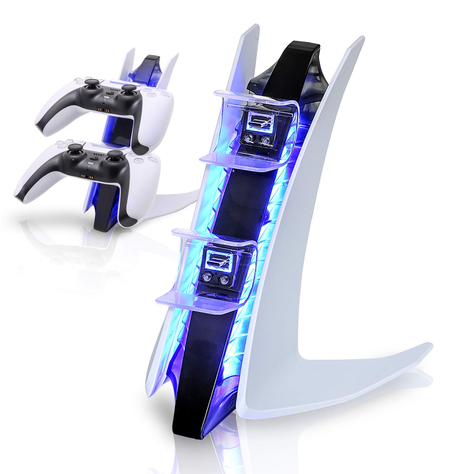 PS5 Controller Charger, PS5 Controller Charger Station with LED Light, PS5 Controller Charging Station with Dual USB C Ports