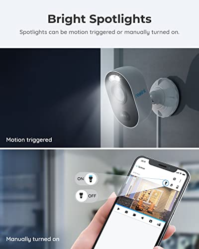 REOLINK Lumus Bundle with 64GB microSD Card, 1080p, Plug-in, Color Night Vision with Bulit-in Spotlights, 2.4 GHz WiFi