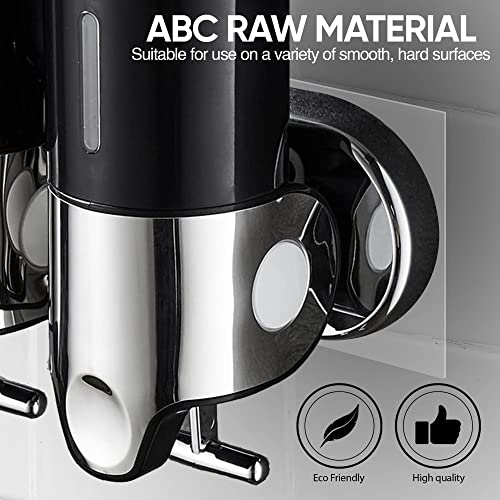 Shower Caddy Bathroom Organizer with Wall Mounted Bathroom Shower Pump Dispenser, Rustproof Stainless Steel Bathroom Shower Shelf, Shampoo and Soap Dispensers for Kitchen Bathroom Hotel, Black