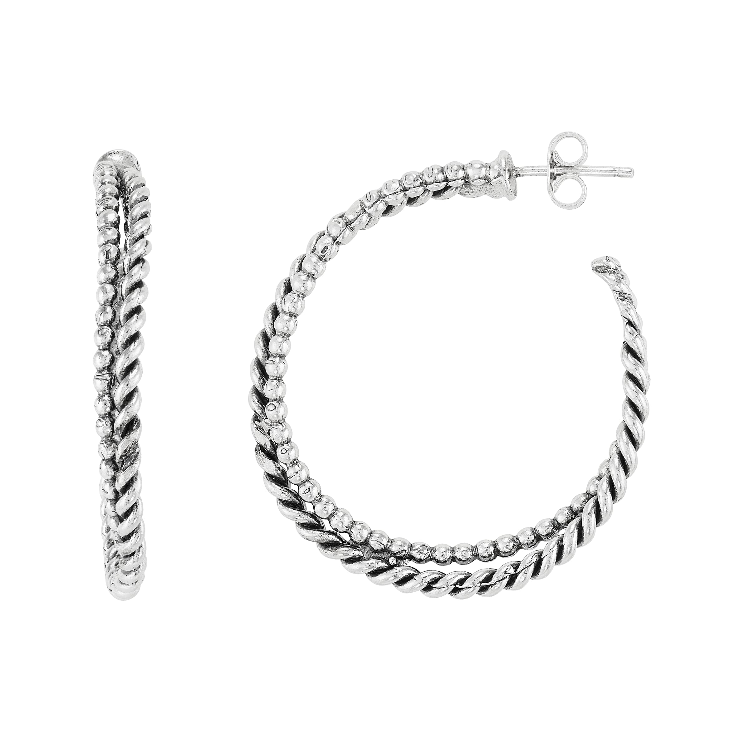 Silpada 'Double Booked' Sterling Silver Hoop Earrings