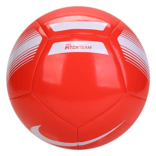 Nike Unisex's Pitch Team Soccer Ball Football Training, Bright Crimson/White, 5