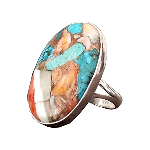 Oyster Copper Turquoise Oval Shape Gemstone Ring/Natural gemstone Ring fine jewelry Ring gemstone ring Lovely Gemstone Ring Wholesale bulk gemstone ring -1830 (9.5)