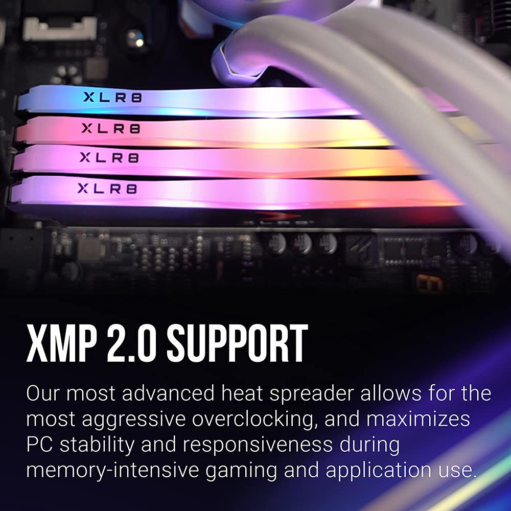PNY XLR8 Gaming 32GB (2x16GB) DDR4 DRAM 3200MHz (PC4-25600) CL16 1.35V RGB Dual Channel Desktop (DIMM) Memory – MD32GK2D4320016XRGB