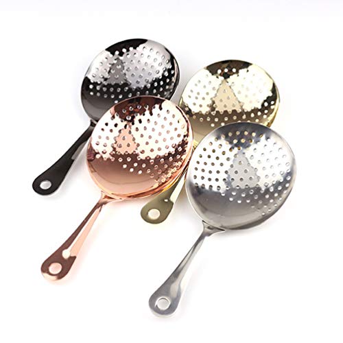 UPKOCH Stainless Steel Julep Strainer Cocktail Strainer Stainless Steel Cocktail Strainer Filter Bar Drink Strainer Utensil for Bartenders and Mixologists (Black)