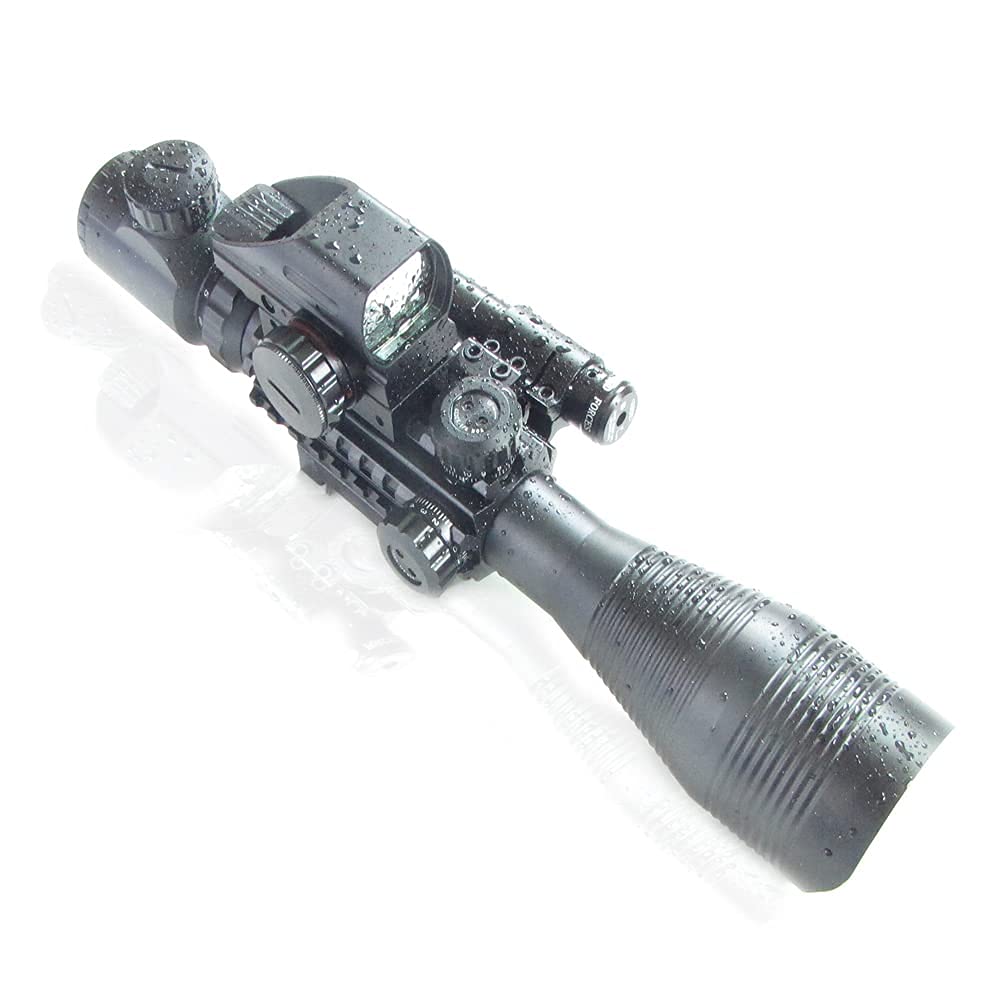 Riflescope 4-12X50&4-16x50AOEG Black Matte Finish Rifle Dual Illuminated Tactical Optical Scope Combine Reflex Sight Dot for Hunting Enthusiast and Experienced (4-12x50 Red)