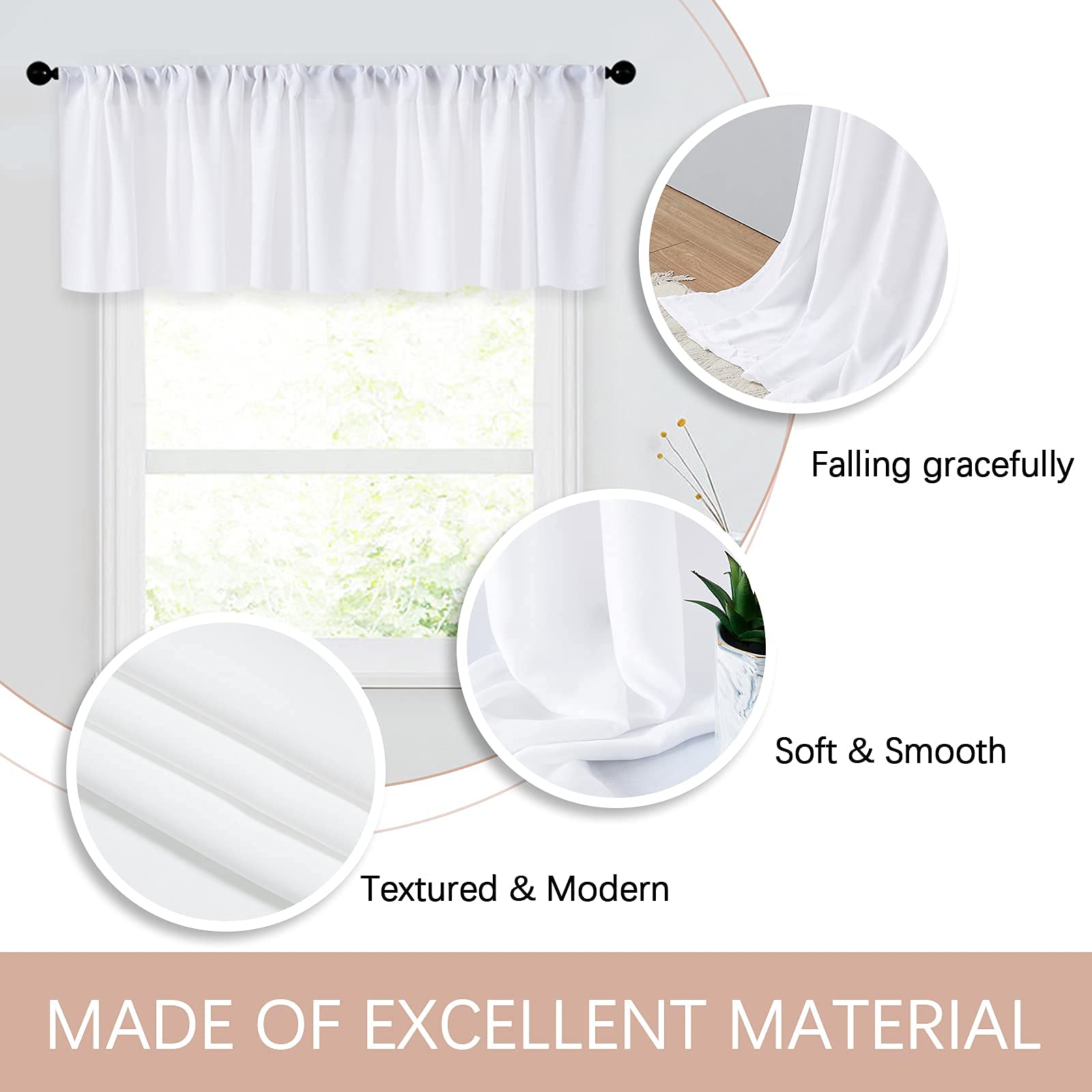 MRTREES Soft Sheer Tier Curtains White Kitchen Tiers 25 x 24 inch Privacy Semi Sheer Cafe Curtains Small Short Bathroom Half Window Curtains Basement 2 Panels Pole Top