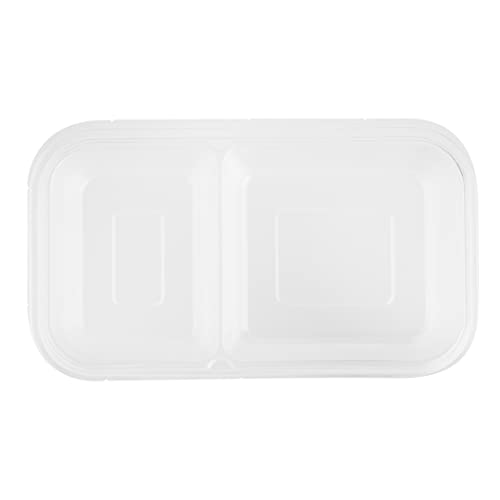 Restaurantware TRAYS ONLY: Futura 15.2 Ounce Trays For Containers 100 Microwavable Trays For 24 34 And 44 Ounce Containers - Containers Sold Separately 2 Compartments Clear Plastic Food Trays