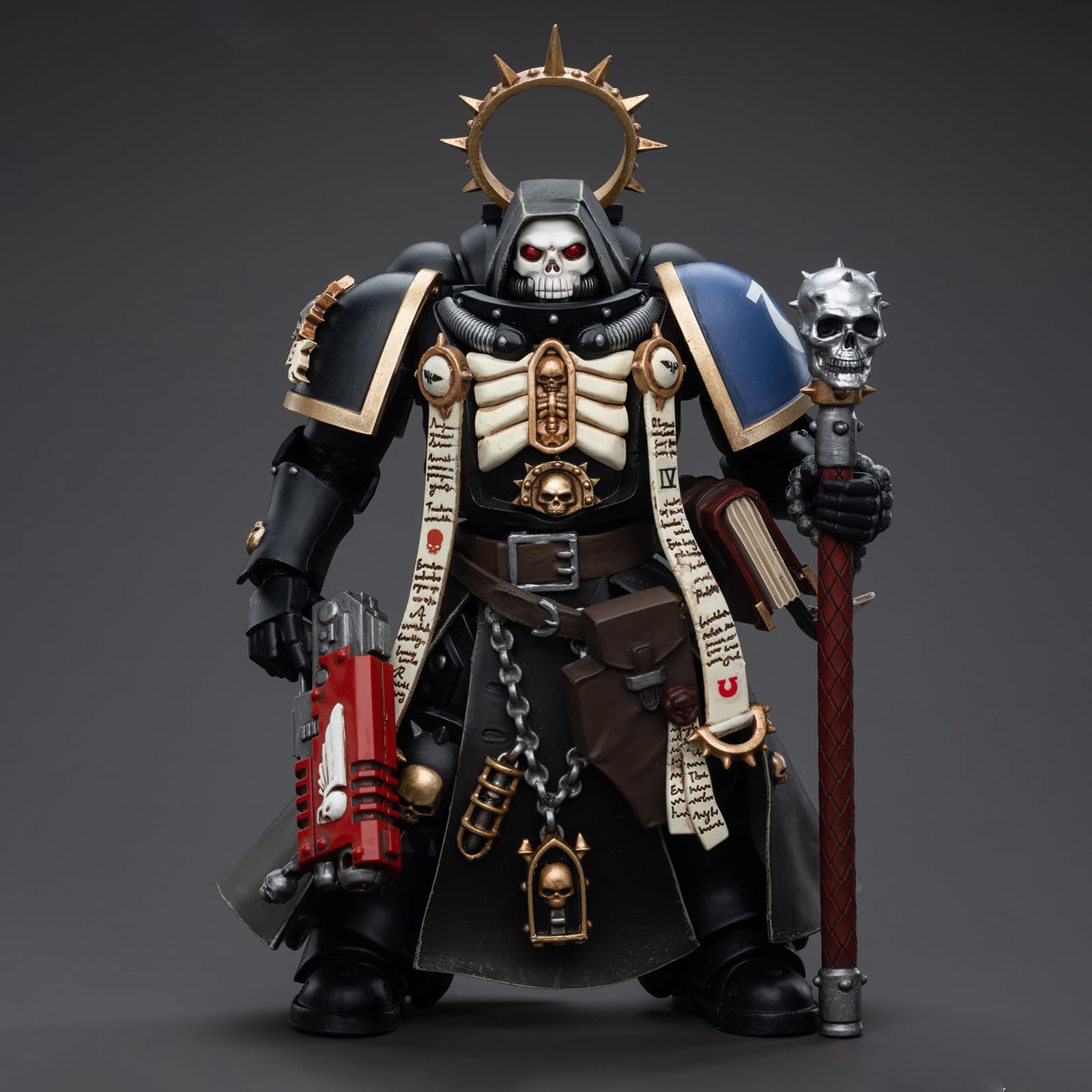Pipigirl JoyToy Warhammer 40K Space Marine Genuine License 1/18 Soldier, Ultramarines Primaris Chaplain, 4.76 inch Models Space Marines Action Figures Kits (Brother Varus)