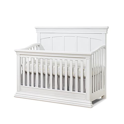 Sorelle Furniture Modesto Crib, Classic 4-In-1 Convertible Crib, White Crib Made of Wood, Non-Toxic Finish, Wooden Baby Bed, Toddler Bed, Childâs Daybed and Full-Size Bed, Nursery Furniture-White