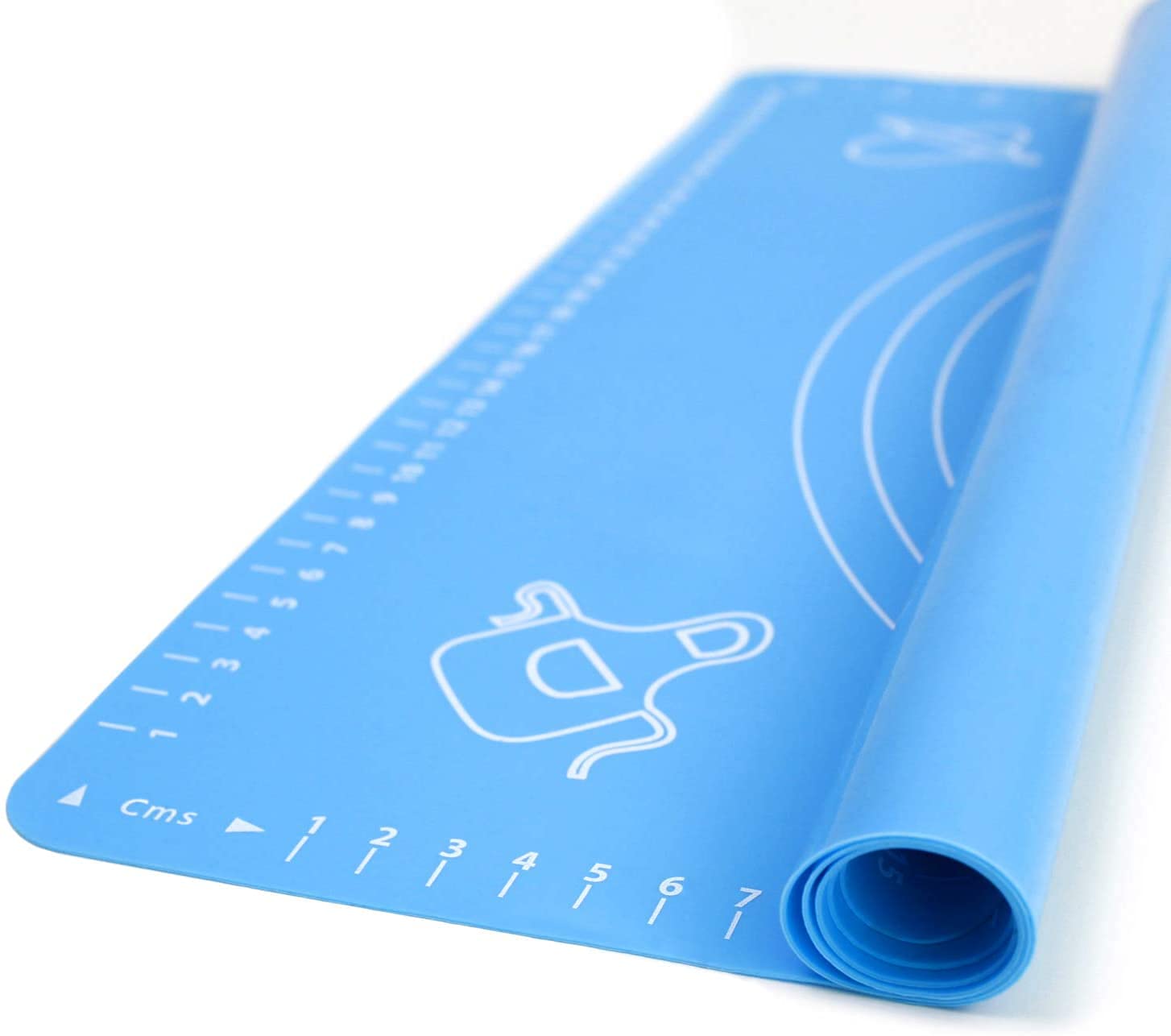 Silicone Baking Mat with Measurements - |Non Slip Non Stick| Pastry Rolling,Counter Mat,Dough Rolling Mat,Oven Liner,Fondant/Pie Crust Mat (25" x 18 ", blue)