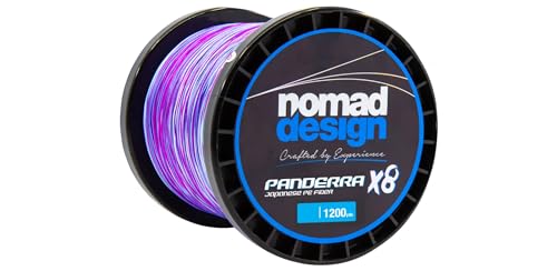 Nomad Design PANDERRA Cyan Multicolor X8 Braid 300YDS (Dia. 0.23mm) 20 pounds - Premium Multicolor PE Fiber Fishing Line with Micro Weave Technology, Hydroslick Coating, and Increased Casting Distance