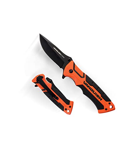 VANQUISH Folding Pocket Knife Combo with 50CR Stainless Steel Blade, EDC Knife for Hunting, Camping and Adventure (6057)