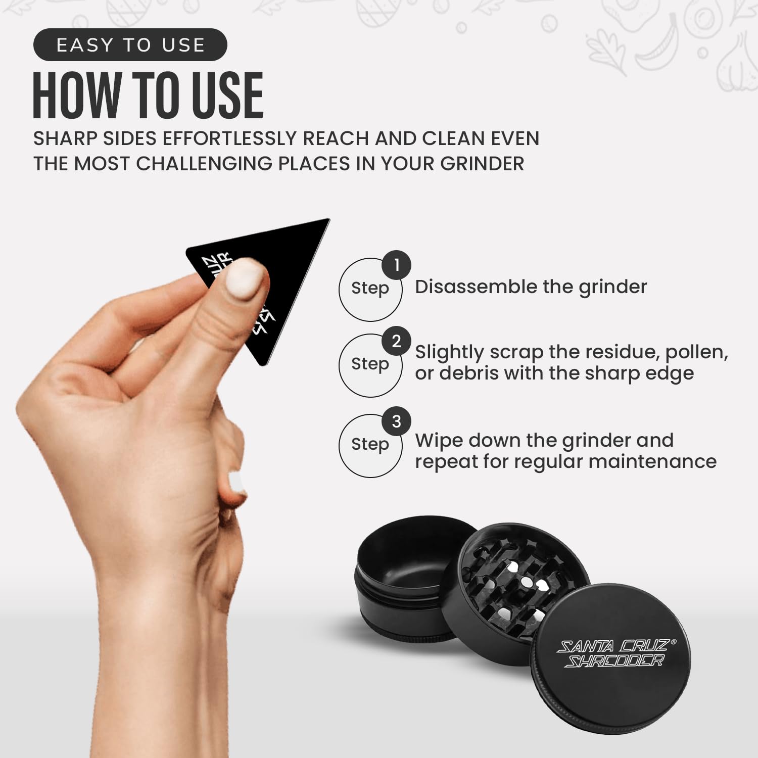 Santa Cruz Shredder Triangle Pick Tool, 1-Piece Scrapper for Hard to reach places (Black)