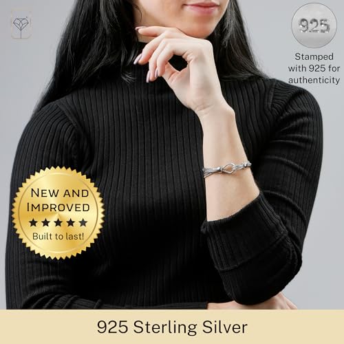 MAX + STONE 925 Sterling Silver Bracelet for Women | 7.5 Inches Silver Mesh Bracelet