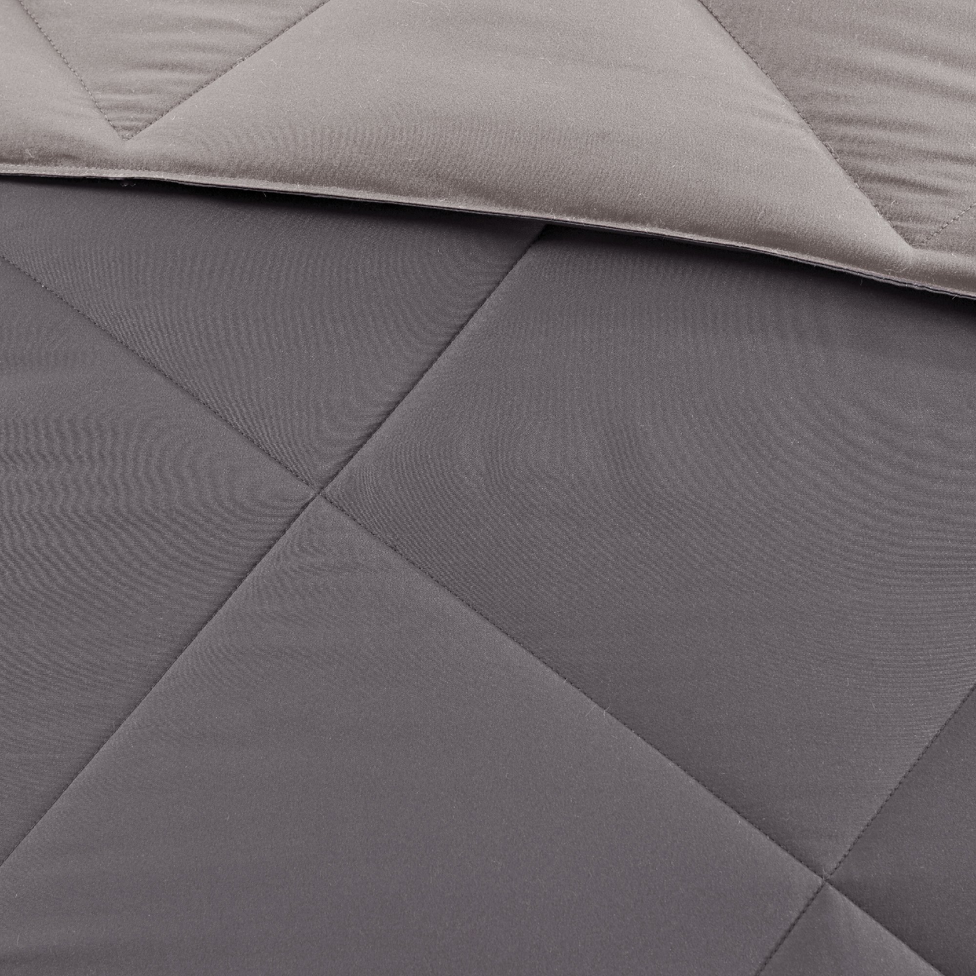 Madison Park Larkspur All Season Reversible Two Sides Down Alternative Set 3M Stain Release Comforters, King, Charcoal/Grey