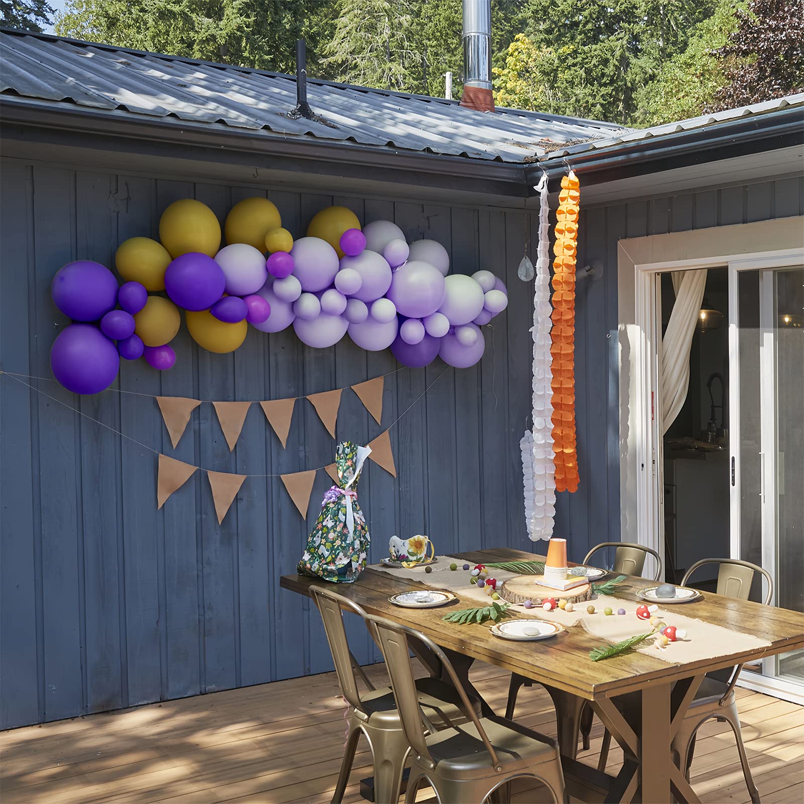 Ltwil Balloon Garland Kit - Lavender and Gold Theme, Easy-to-Assemble, Perfect for Princess Parties,137pcs