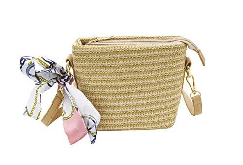 UEOE Straw Purse For Women Crossbody Bag Summer Rattan Beach Bag Wicker Shoulder Bag (Style A)