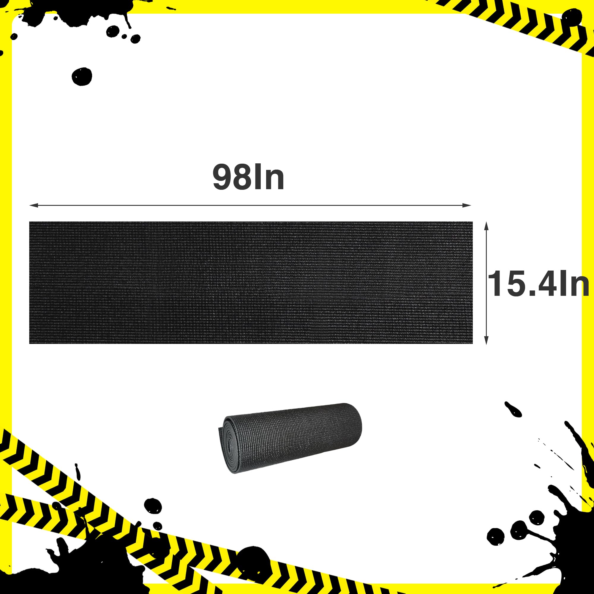 PABUSIOR Tool Box Drawer Liner - 5mm Thick, 15.4 in Wide x 98 in, Double-Sided Non-Slip Toolbox Drawer Mat, Strong Grip Easy to Cut Garage Shelves, (Black)