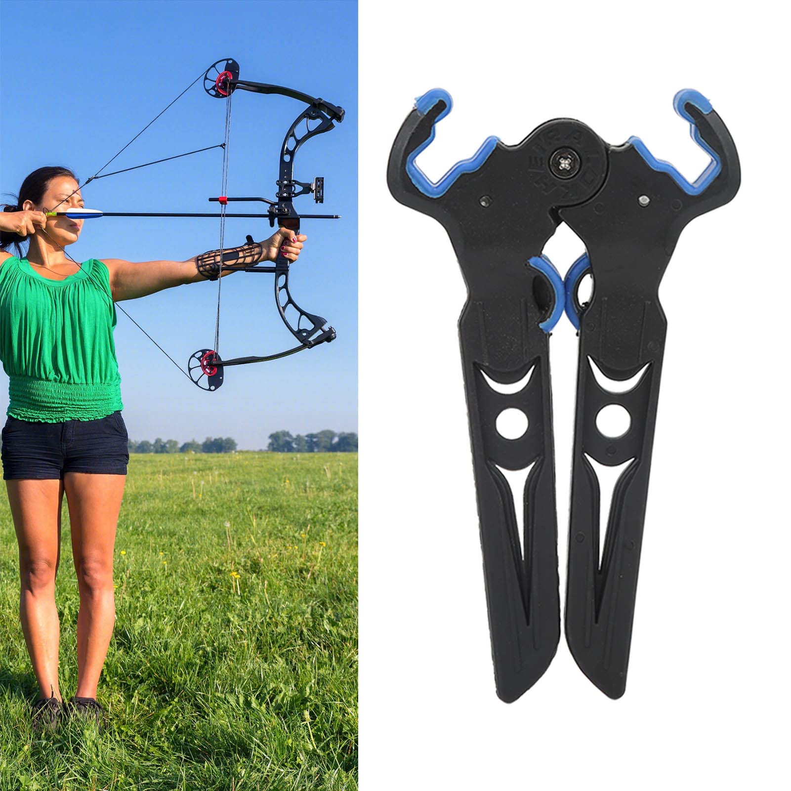 SOONALL Archery Bow Stand, Folding Compound Bow Feet, Removable Short Bow Stand Bracket, 3D Targets Hunting Compound Bows Support Rack