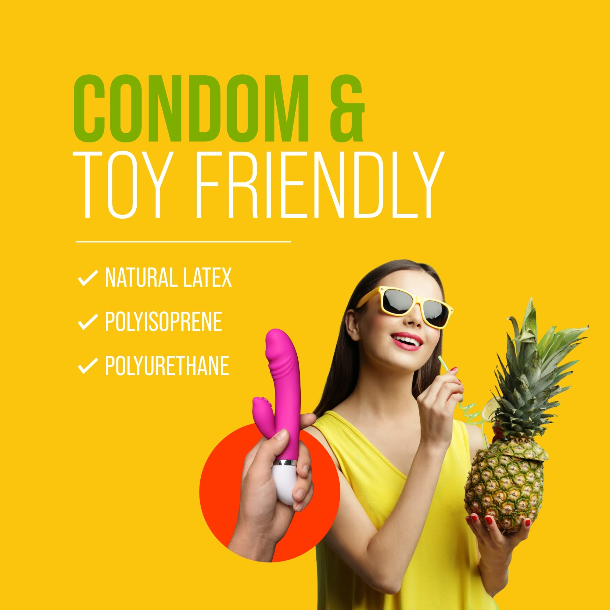 Lube Life Water-Based Piña Colada Flavored Lubricant, Personal Lube for Men, Women and Couples, Made without Added Sugar, 8 Fl Oz