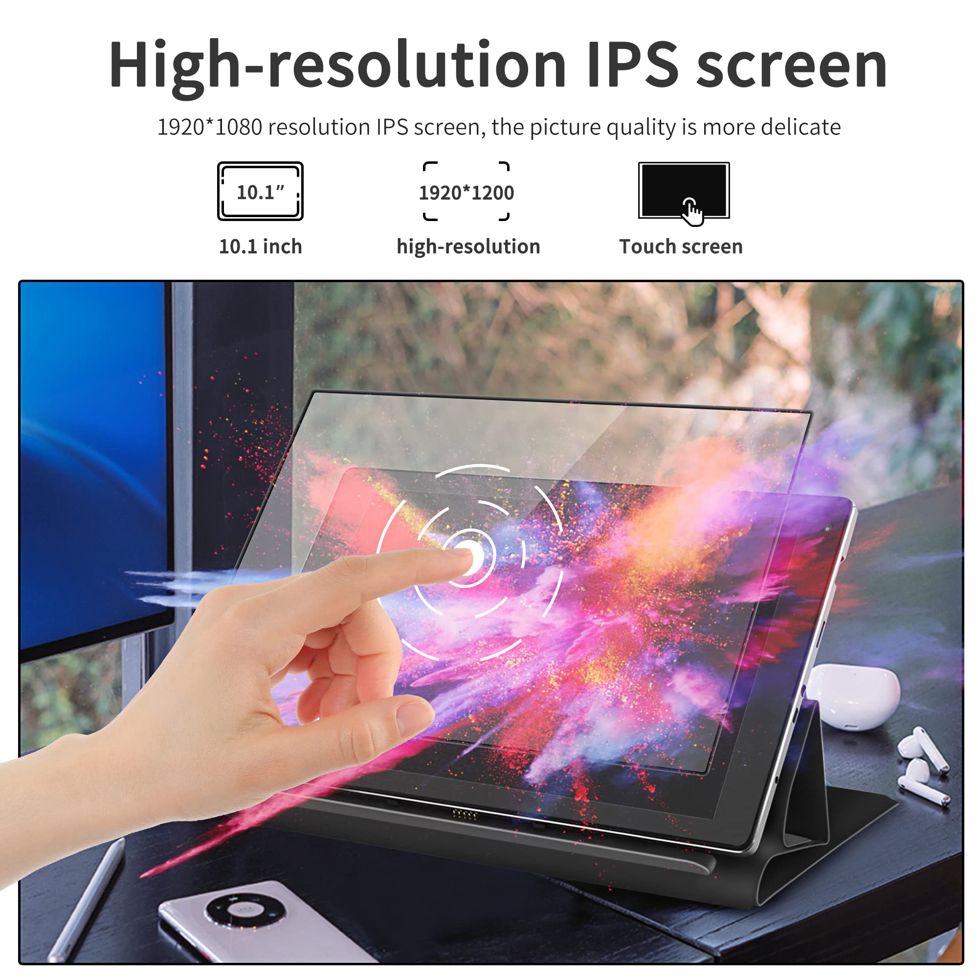 Meet-GT 【Win 10/MS Office 2019】 Jumper PC Win Tablet,10.1 inch Touchscreen Laptop 2 in 1 Tablet, 4G+128GB,Official Win 10 OS, Quad Core with Detachable Keyboard (Plus Keyboard) (4G+128G)