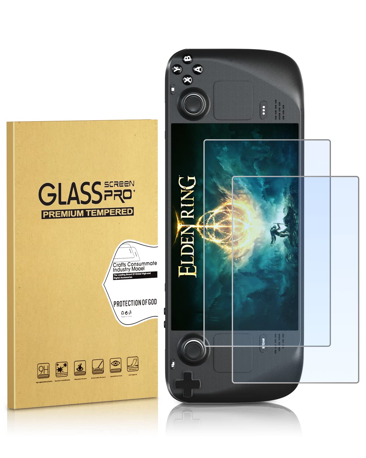 Ukor 2-Pack Screen Protector for Steam Deck,9H Hardness Ultra HD Glass Protector for Steam Deck(7 inches) Easy Installation, Anti-Scratch, Anti-Fingerprint for Steam Deck 2022 New Version