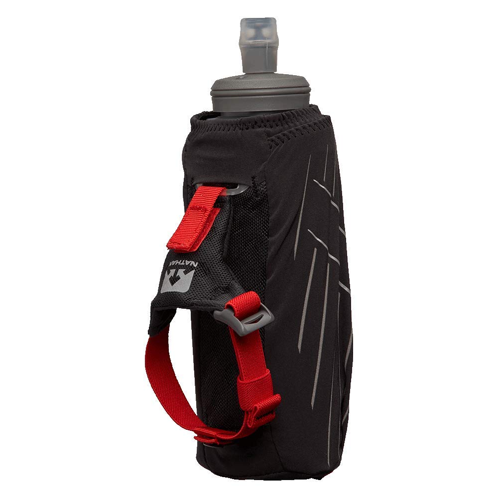 Nathan Handheld ExoDraw/ExoShot 2.0 18oz / 14oz Insulated Soft Flask β Portable Hydration Bottle for Marathons, Hiking, Ultra Running and Outdoor Activity (Black Insulated 18oz, 18oz)