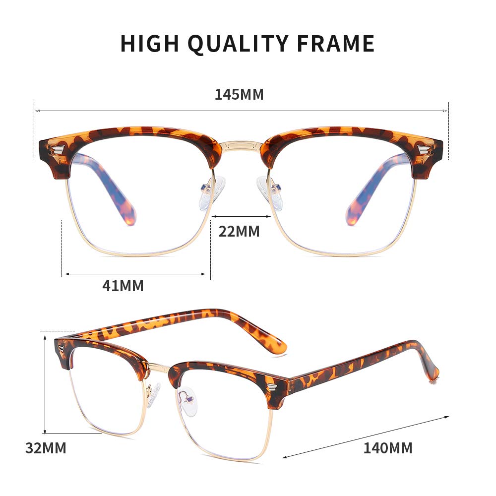 Nother Blue Blocker Glasses For Women/Men, Blue Light Blocking Glasses,Computer Screen Glasses, Anti Glare, TV Glasses, Stylish Square Frame, Eye Anti-Strain(Hawksbill Gold Frame)