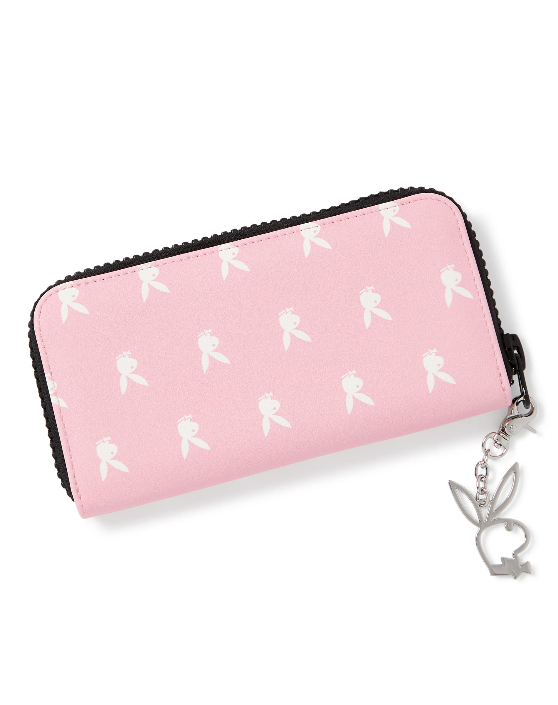 Spencer's Pink Playboy Bunny Print Zip Wallet